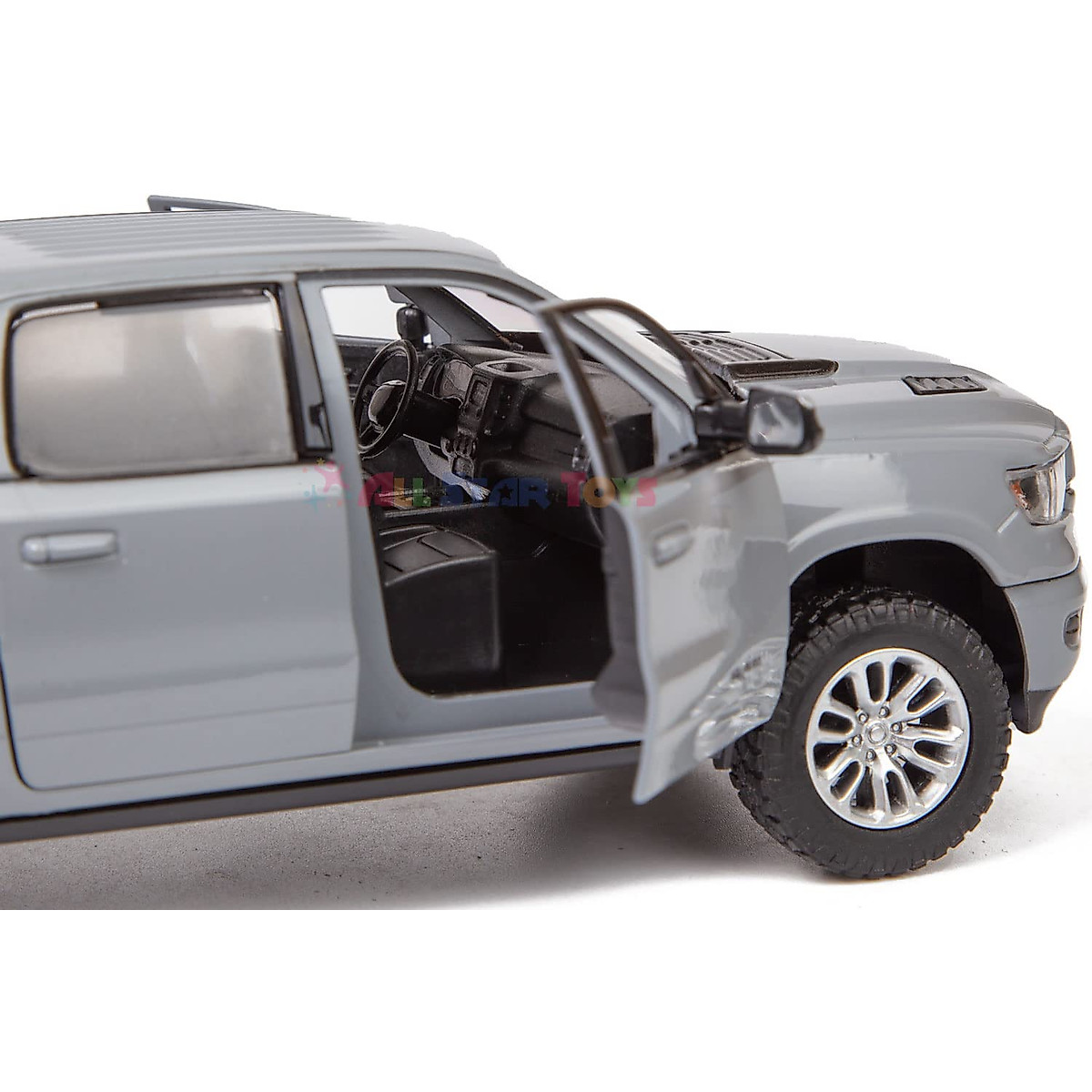 All Star Toys Exclusive 2019 Dodge RAM 1500 Laramie Crew Cab Pickup Truck Ceramic Gray 1:24 Series Diecast Model Car by Motormax 79357 Grey