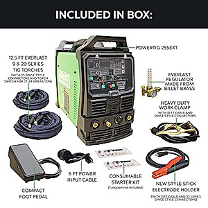 2022 Everlast PowerTIG 255EXT Digital AC / DC TIG Stick Pulse Inverter Welder 110v/220v Dual Voltage
