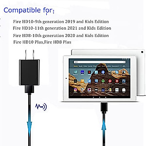 6.5Ft 3A USB C Fast Charger Cable for Charging Fire HD 10-11th gen 2021/Fire HD 10-9th gen 2019/Fire HD7-12th gen 2022/Fire HD 8-10th gen 2020/Kids Edition/Fire HD 7 8 10 Plus/Fire Kids Pro-2021-2Pack