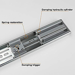 LONTAN 10 Pairs Soft Close Drawer Slides 20in SL4502S3-20 Ball Bearing and Full Extension Dresser Drawer Slides 100lb Capacity Heavy Duty Drawer Slides for Cabinet
