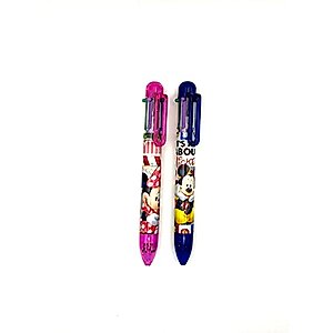 Disney Mickey and Minnie Pen 6-in-1 Multicolor - 2 Pack (Navy Blue/Pink)