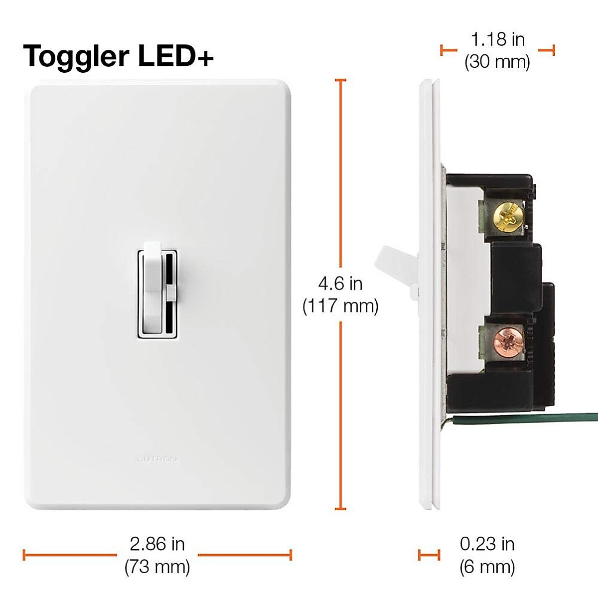 Lutron Ariadni/Toggler LED+ Dimmer | 150-Watt, Single-Pole/3-Way | AYCL-153P-WH | White