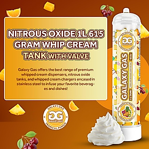 Galaxy Gas Tropical Punch Flavored Whipped Cream Dispenser, 1L Nitrous Oxide Cylinder