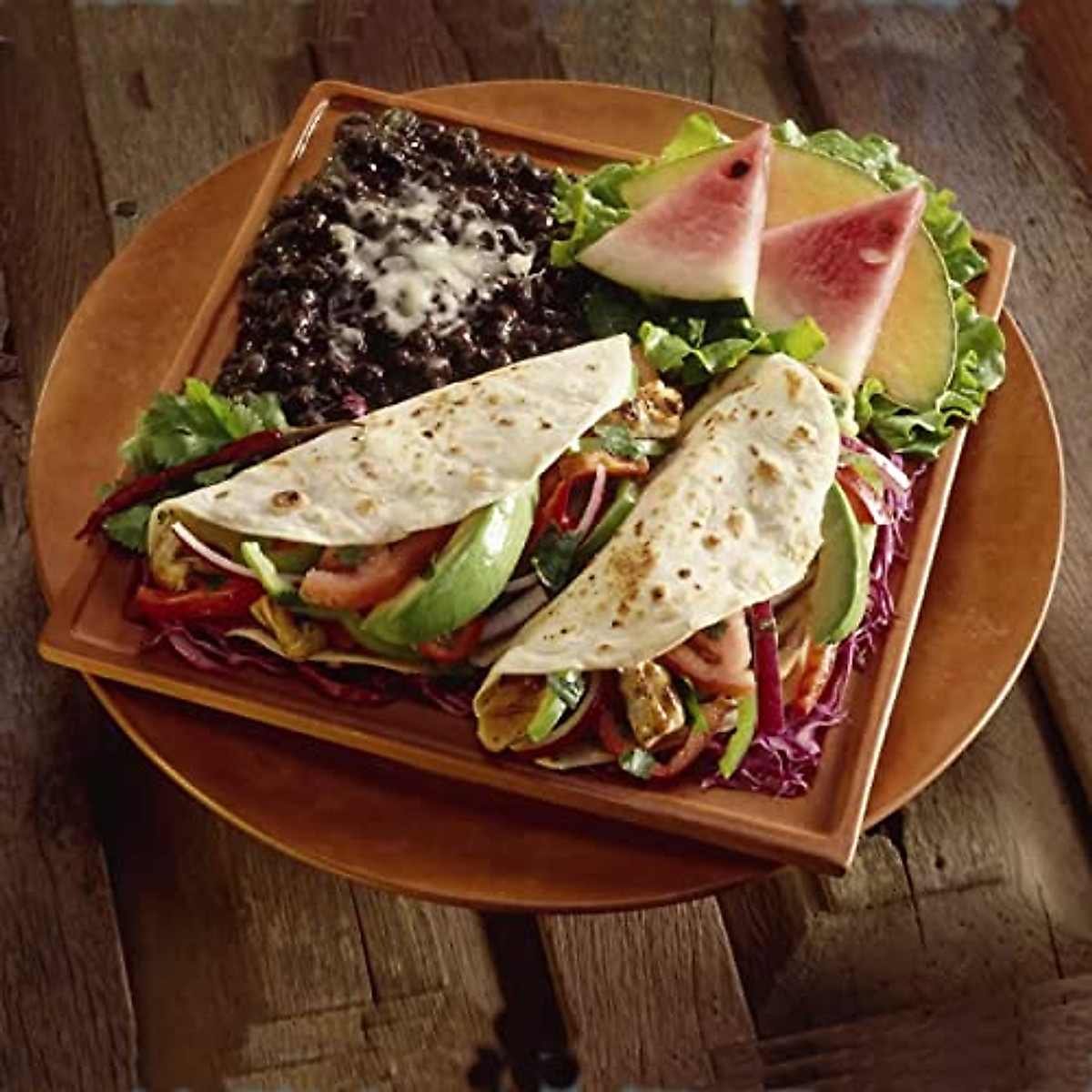 WRIGHTMART Wood Plates, Set of 4, Durable, Versatile, Rustic Authentic Design, Tableware for Dining, Each Plater is Hand Shaped, Inherently Unique, Displaying Natural Variations, Square 10" x 10"