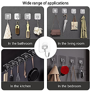 CZBZYMYYY Adhesive Utility Hooks, 18 Pack Wall Hooks for Hanging, Heavy Duty Large Hooks, Waterproof and Rustproof Sticky Hooks for Keys Shower Towel Robe Bathroom Home Kitchen&Office