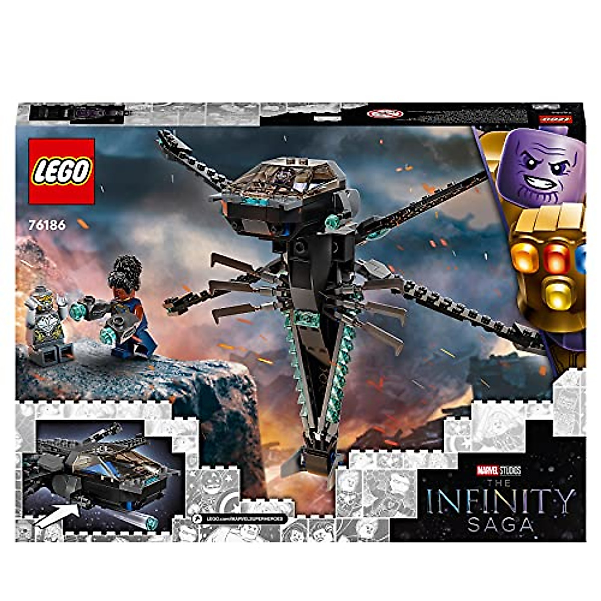 LEGO® Super Heroes Marvel Black Panther Dragon Flyer 76186 Building Kit Toy; Create The Final Battle Scene from Avengers: Endgame