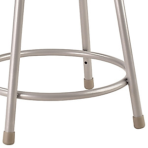 National Public Seating 6400 Series Heavy Duty 18 Inch Steel Stool with Vinyl Padded Seat Supports up to 300 Pounds, Grey Frame and Legs