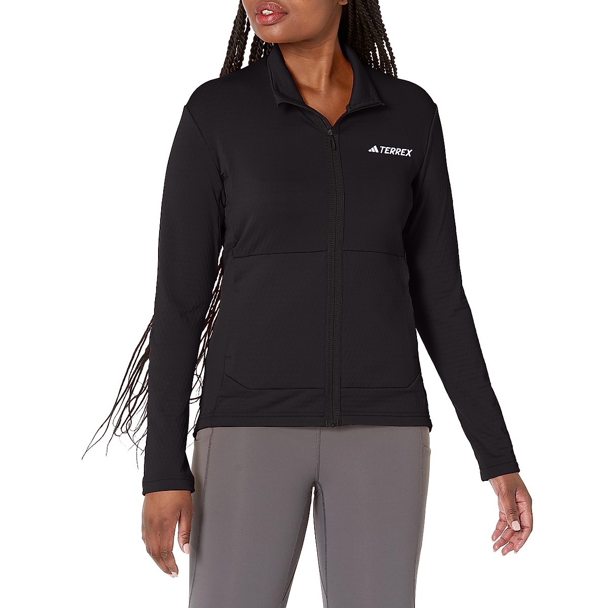adidas Women's Terrex Multi Light Fleece Full Zip Jacket, Black, Medium