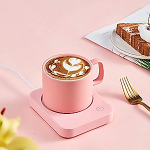 VOBAGA Coffee Mug Warmer with 4 Hours Auto Shut-Off, Coffee Warmer Plate for Office Home Desk Use with 3 Temperature Settings, Electric Cup Warmer for Cocoa,Tea, Milk, Water, Pink (No Cup)