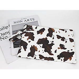 Mily Oversized Clutch Bag Purse Envelop Clutch Chain Tote Shoulder Bag Handbag Foldover Pouch (6217+Cow)