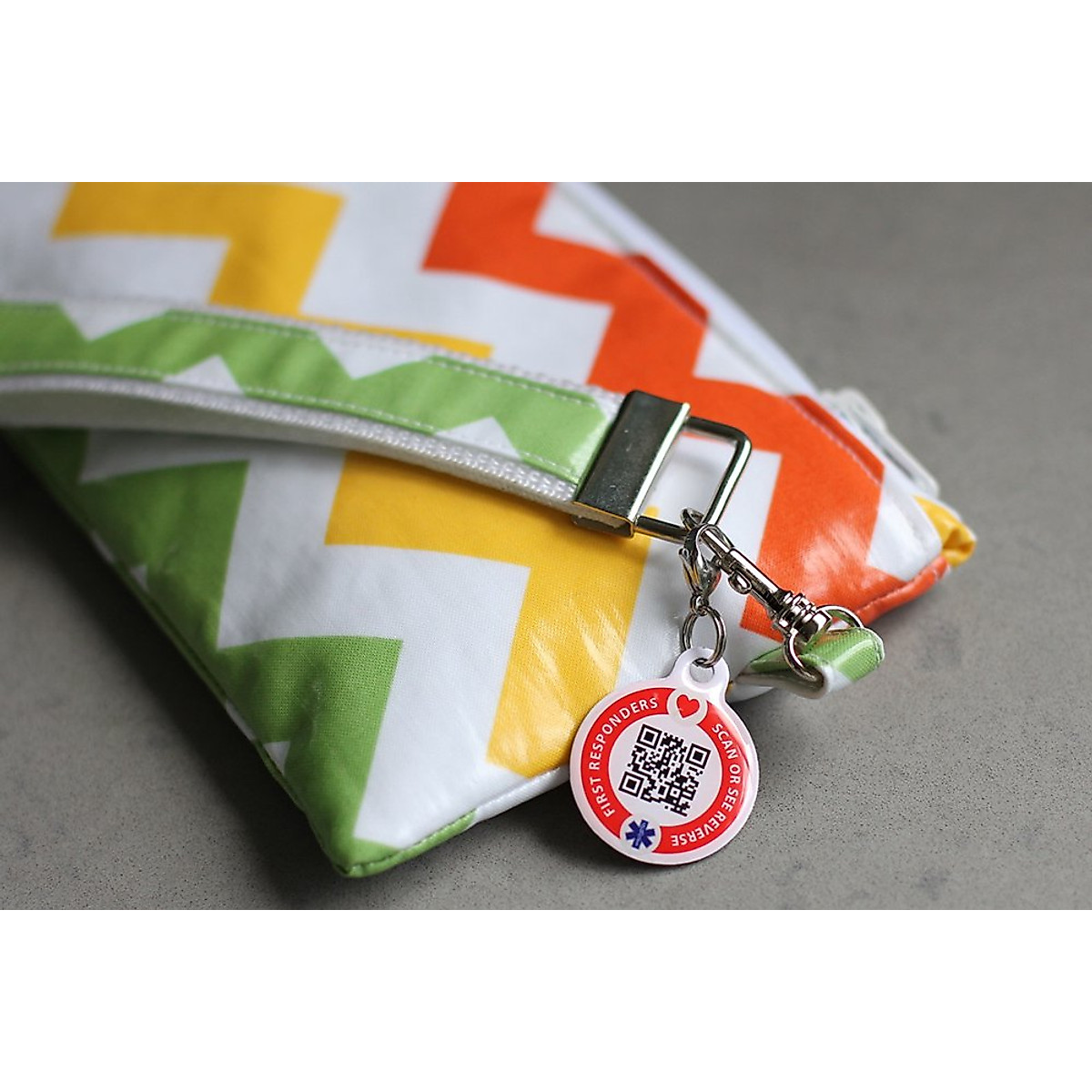 Dynotag® Web Enabled Smart Medical ID/Emergency Information Round Steel Tag - 30 mm. Includes Lobster Clasp, with DynoIQ™ & Lifetime Service.