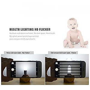 Lxcom Lighting 9W LED Light Bulb E26/E27 Base(4 Pack)- T10 Corn LED Candle Bulbs Daylight White 6000K 800lm Ultra Bright 80W Incandescent Equivalent 360 Degree Beam Angle,AC85V-265V(Silver)