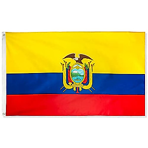 DANF Ecuador Flag 3x5 Foot Polyester Ecuadoran National Flags Polyester with Brass Grommets 3 X 5 Ft