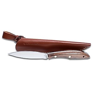 Grohmann D.H. Russell Original Canadian Belt Knife #R1C - Handmade Carbon Steel Hunting Knife with Premium Leather Sheath - Made in Canada