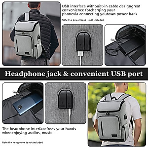 YALUNDISI Laptop Backpacks Travel Backpack , Carry On Backpack,Hiking Backpack Waterproof Outdoor Sports Rucksack Casual Daypack School Bag Fit 15.6 Inch Laptop with USB Charging Grey