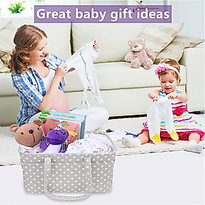 QiANBiRD Baby Diaper Caddy Organizer for Boy Extra Large Nursery Storage Basket Bin Portable Holder Tote bag for Changing Table Car baby shower gifts Registry Newborn Essentials Must Have item