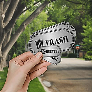 GOLEEX Recycling Bins Sticker Recycle Stickers for Trash Bin Green Sign Symbol Decal Weatherproof Waterproof Vinyl Label Organize Large Garbage Can Labels Sorting Containers Walls