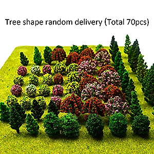 70pcs Mini Model Trees Mixed Miniature Trees Model Train Scenery Artificial Wargame Trees Model Railroad Scenery Diorama Supplies for DIY Scenery Landscape