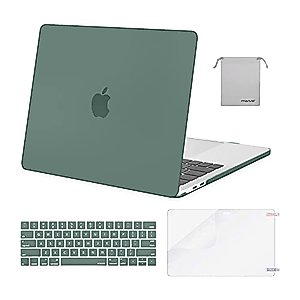 MOSISO Compatible with MacBook Pro 13 inch Case M2 2023, 2022, 2021-2016 A2338 M1 A2251 A2289 A2159 A1989 A1708 A1706, Plastic Hard Shell&Keyboard Cover&Screen Protector&Storage Bag, Midnight Green
