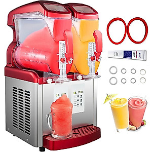 VEVOR Commercial Slushy Machine, 6Lx2/1.6 Galx2 Food-Grade PC Tank, 800W 110V, Stainless Steel Margarita Smoothie Frozen Drink Maker, Slushie Machine for Supermarkets Cafes Restaurants Bars Home Use