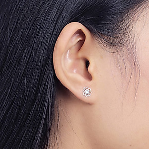 Boma Jewelry Sterling Silver Lotus Flower Stud Earrings