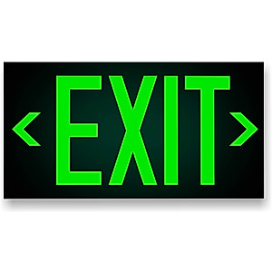 Photoluminescent Exit Sign Black - Aluminum - UL 924 Code Approved/IBC/NFPA 101 | NightBright USA Part Number ULB-050