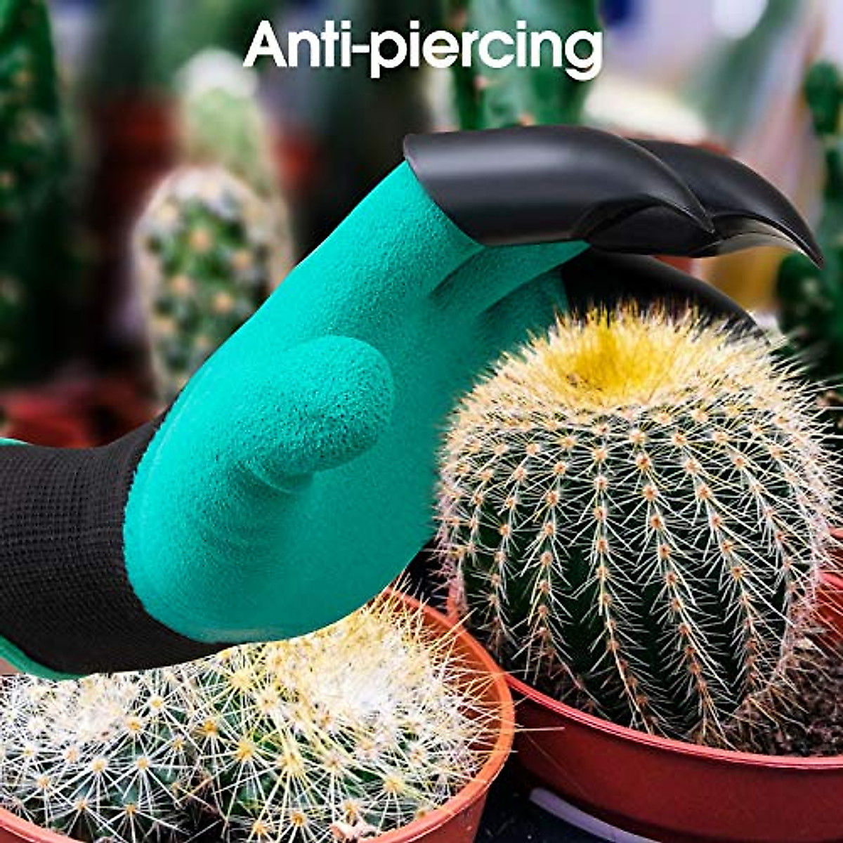 Gloryfox Gardening Gloves with Claws, Waterproof and Breathable Garden Gloves for Digging, Planting, Branch Trimming and Seedling, Best Gifts for Gardeners(2 Pair with Claws, Purple&Blue)