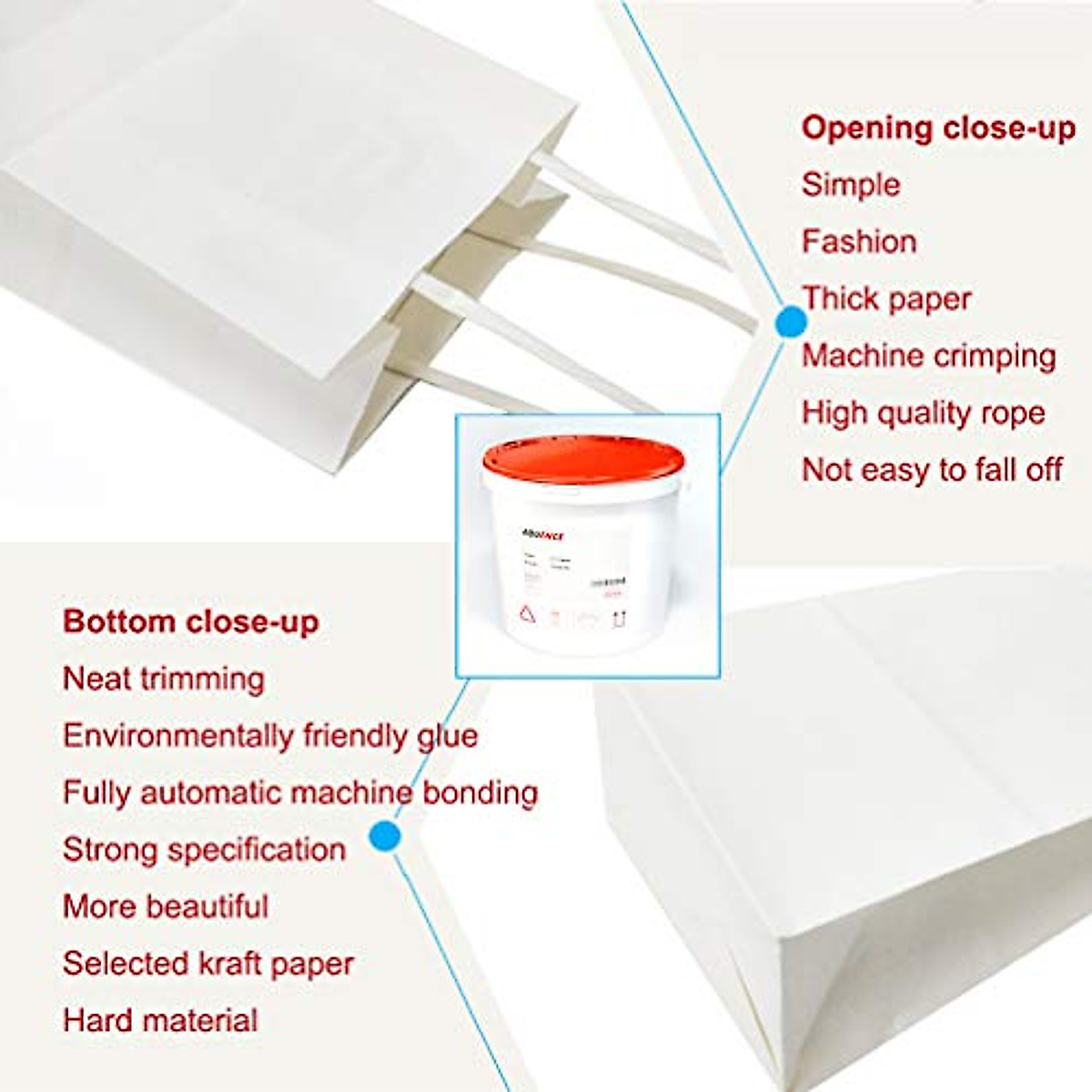 AZOWA Gift Bags Mini Kraft Paper Bags With Handles(White, 25 Pcs)