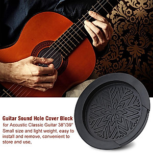 VBESTLIFE Guitar Sound Hole Cover, Acoustic Guitars Soundhole Cover Rubber Screeching Halt Feedback Buster Prevention 38/39 Inch