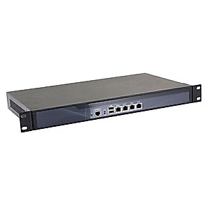 1U Rackmount Firewall Hardware, VPN, Network Security Appliance, Router PC, Intel Atom D525, RS02, 4 x Intel Gigabit LAN/2USB/COM/VGA/Fan,(4G RAM/32G SSD)