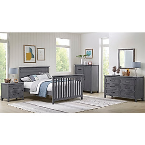Soho Baby Ellison Premium 2-Drawer Nightstand, Wire Brush Ash Gray Finish