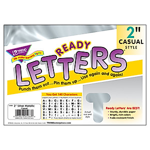 TREND enterprises, Inc. Silver Metallic 2" Casual UC Ready Letters