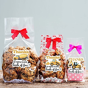 Construction Thank You Stickers,Construction Trucks Shower Thank You Stickers Labels,Construction Party Stickers for Construction Theme Shower Birthday Party Favor Label Decorations