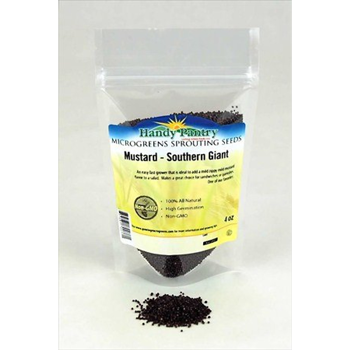 Southern Giant Mustard Seeds - 4 Oz. Resealable Bag - Use for Indoor Gardening, Growing Microgreens & More | Micro Greens Salad Garden Seeds