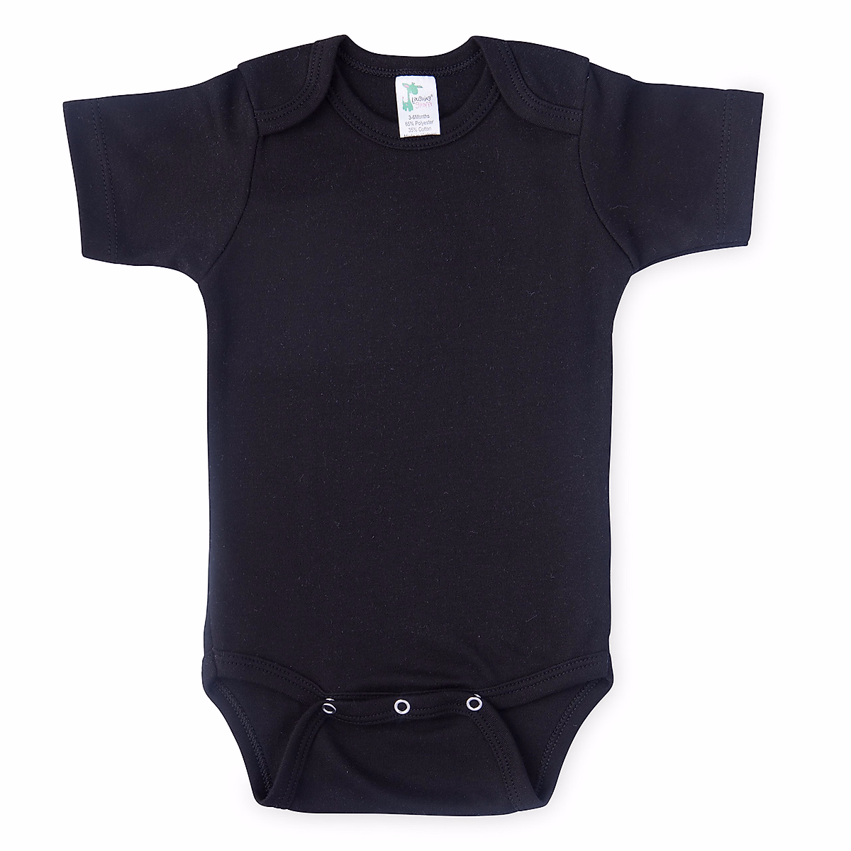 Laughing Giraffe Baby Blank Short Sleeve Unisex One Piece Bodysuit (3-6 Months, Black)