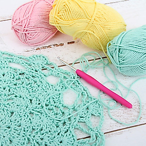 Threadart 100% Pure Cotton Crochet Yarn | 50 gram Skeins | Worsted Medium #4 Yarn | 85 yds per Skein | 30 Colors Available | Lt. Blue #3541