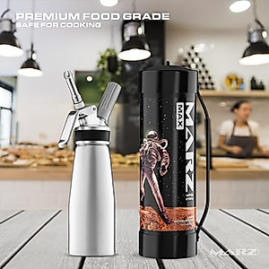 Marz Max Premium Whipped Cream Charger 2100G 3.3L - Food Grade Nitrous Oxide Tank Pure Flavored N2O Chargers - For Any Standard Whipping Cream Dispenser (1, 2100g 3.3L)