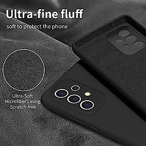 Gueen Compatible with Samsung Galaxy A53 5G Case, Premium Liquid Silicone, with [Camera Protection] [Soft Anti-Scratch Microfiber Lining] Full Body Shockproof Protective Phone Case - Black