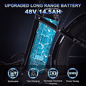 GELEISEN Electric Bike for Adults, 750W 28MPH Electric City Cruiser Bicycle, 26" x 3.0 Fat Tire Step-Thru Ebike with 48V 14.5AH Removable Battery, Professional 7-Speed Folding Electric Commuter Bike