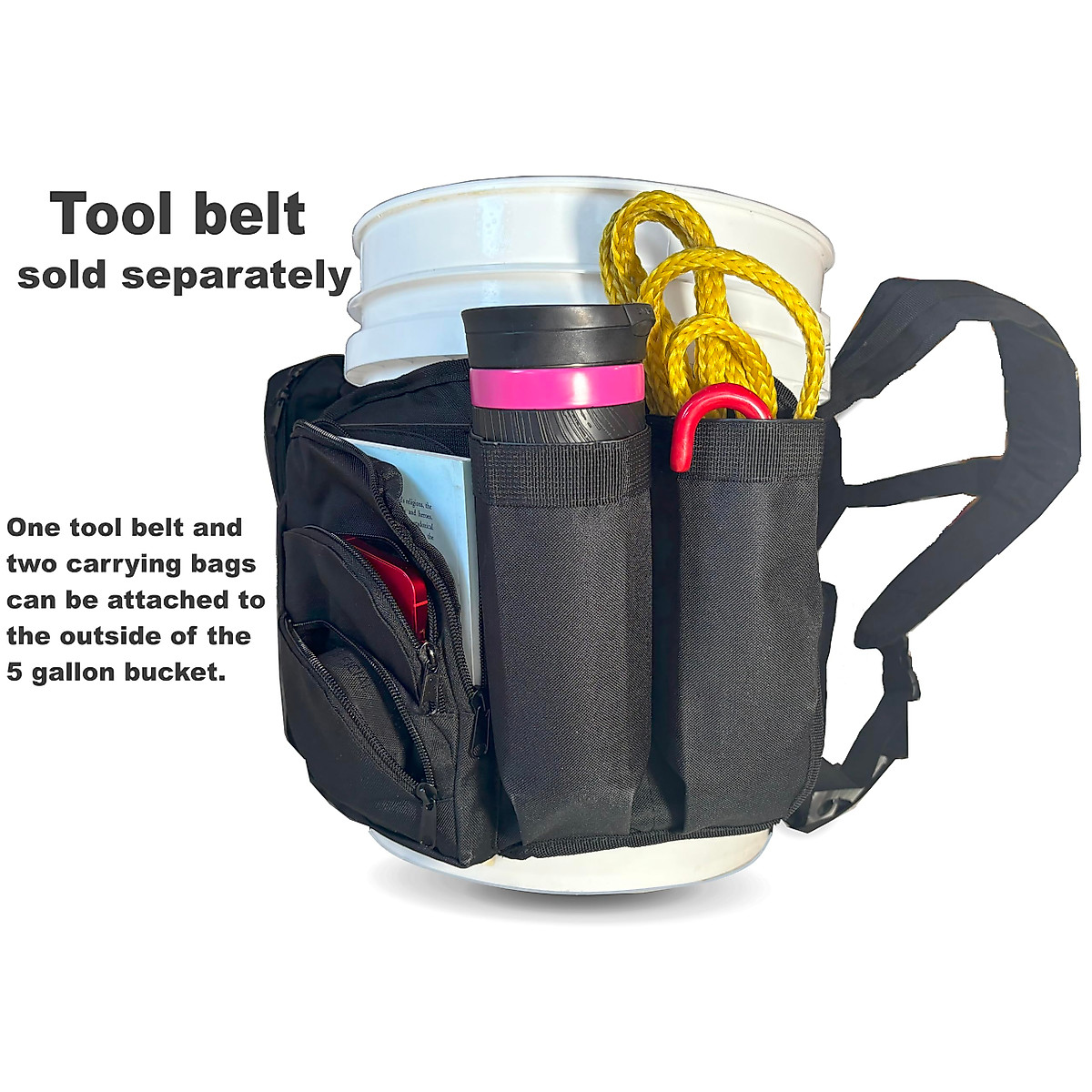 Backpack for 5 Gallon Buckets for Ice Fishing, Picking Apples and Sports