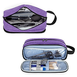 Trunab Stethoscope Carrying Case Hold 2 Stethoscopes or BP Cuffs, Compatible with 3M Littmann/MDF/ADC, Medical Case with Extra Pocket for Nurse Accessories, Essentials for Nurses, Doctors, Purple