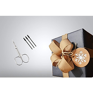 Eyebrow Scissors and Three Eyebrow Brushs, beard and nose trimming scissors eyelash with curved craft stainless steel scissors