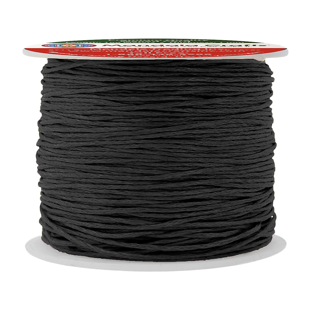 Mandala Crafts Black 1mm Waxed Cord for Jewelry Making - 109 Yds Black Waxed Cotton Cord for Jewelry String Bracelet Cord Wax Cord Necklace String