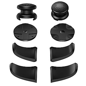 PS5 Controller Accessories Kit, Daugee L2 R2 Trigger Extender+Silicon Analog Stick Thumb Grips+D-pad for Playstation 5 Controller,Anti-Slip Replacement Parts（Black）