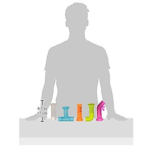 Boon PIPES Interactive Baby and Toddler Bath Tub Toys — Classic Colors — Colorful and Sensory Friendly Learning Baby Bathtub Toys— 12 Months and Up — 5 Count