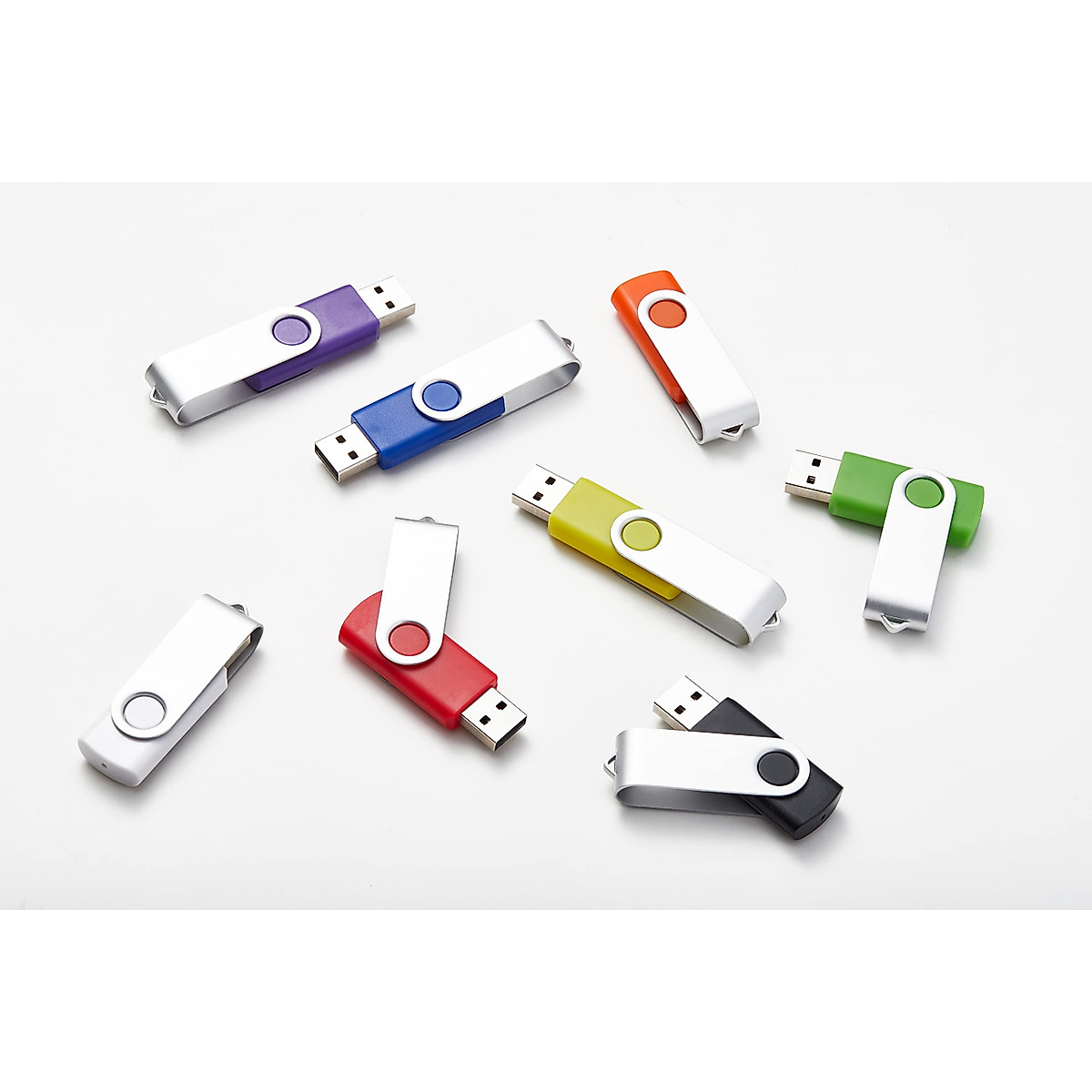 256MB 5 Pack USB Flash Drives in 5 Random Colors USB 2.0 Swivel Design Flash Drive for Data Storage Wholesale Thumb Drive Jump Drive Pen Drive Bulk Memory Stick Zip Drives (256MB, 5 Pack)