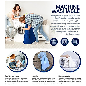 Heavy Duty Laundry Bag w/Shoulder Strap, 22" x 28", 210 Denier Polyester, Holds 2 Loads or 35 lbs, Plus 1 Lavender Sachet (NAVY BLUE)