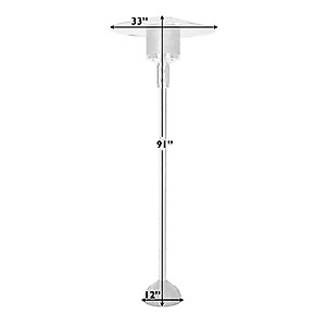 Fire Sense 61445 Natural Gas Patio Heater 45,000 BTU With Electric Ignition System CSA Approved For Commercial & Residential - Stainless Steel