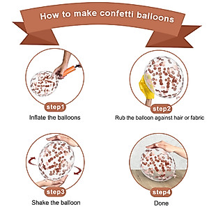 Nobledecor 75 Pcs 12 Inch Rose Gold Balloons,Rose Gold and White Balloons,Rose Gold Metallic Latex Confetti Balloons for Birthday Wedding Engagement Bridal Shower Bachelorette Party Decorations