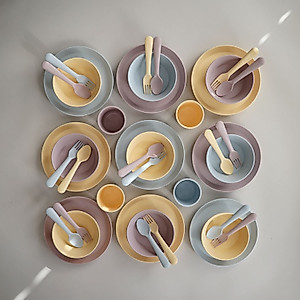 mushie Flatware Fork and Spoon Set for Kids | Made in Denmark (Blush)